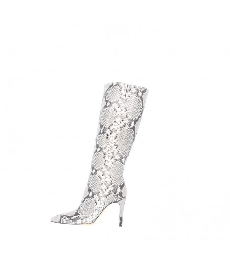 Botte Léana Cuir Effet Python à Talon Aiguille
