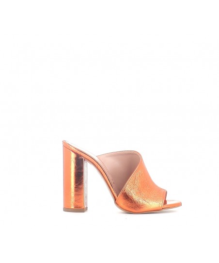 Mule Elisa Laminé ORANGE à Talon Carre